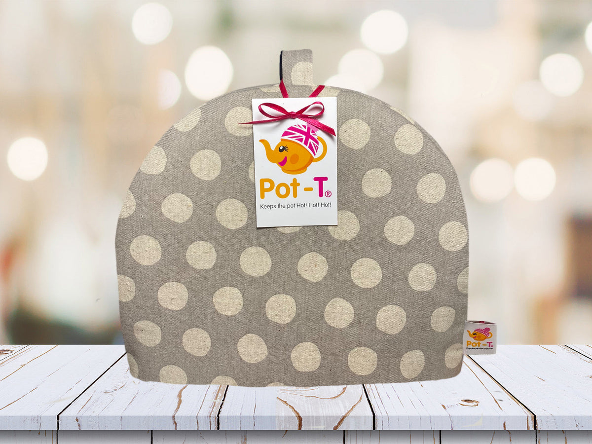 Pot-T INSULATED Tea Cosy Cozy in Grey Spot in Standard size – Pot teas